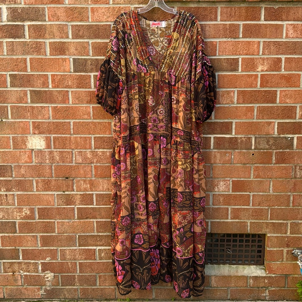 Free People Too Much To Dream Shear Beaded Maxi Dress… - Gem